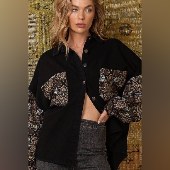 POL | Jackets & Coats | 444 Pol Last Shacket Shirt Oversized Black ...